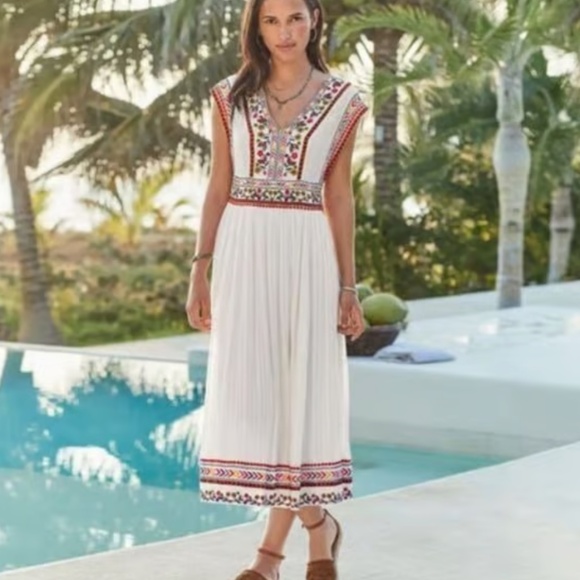 Sundance | Dresses | Sundance Margarita Boho Midimaxi Embroidered White ...